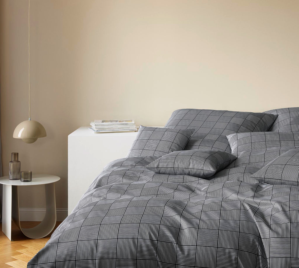Mako Satin Bettwäsche Crossover mit raffinierten Karodesign